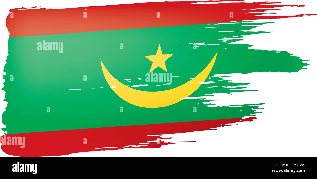 Mauritania flag, vector illustration on a white background Stock Vector ...