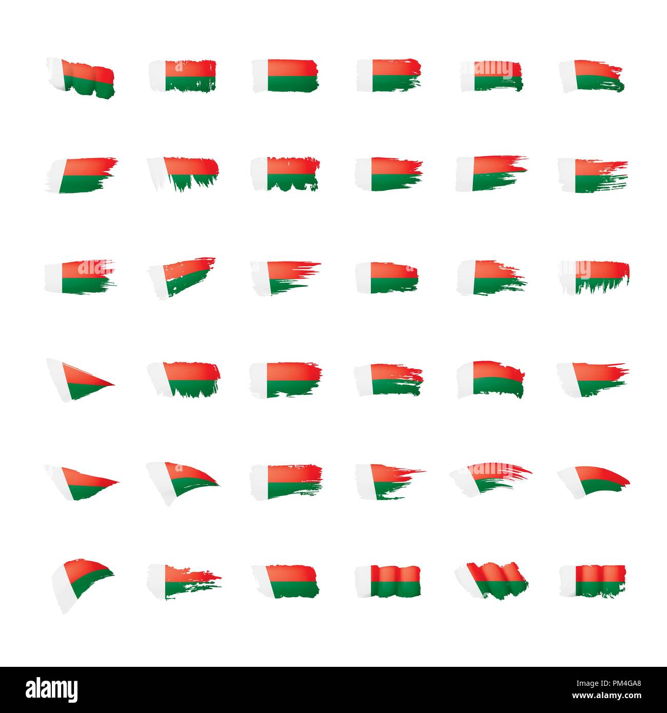 Madagascar flag, vector illustration on a white background Stock Vector ...