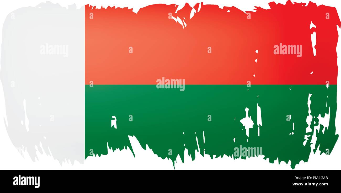 Madagascar flag, vector illustration on a white background Stock Vector ...