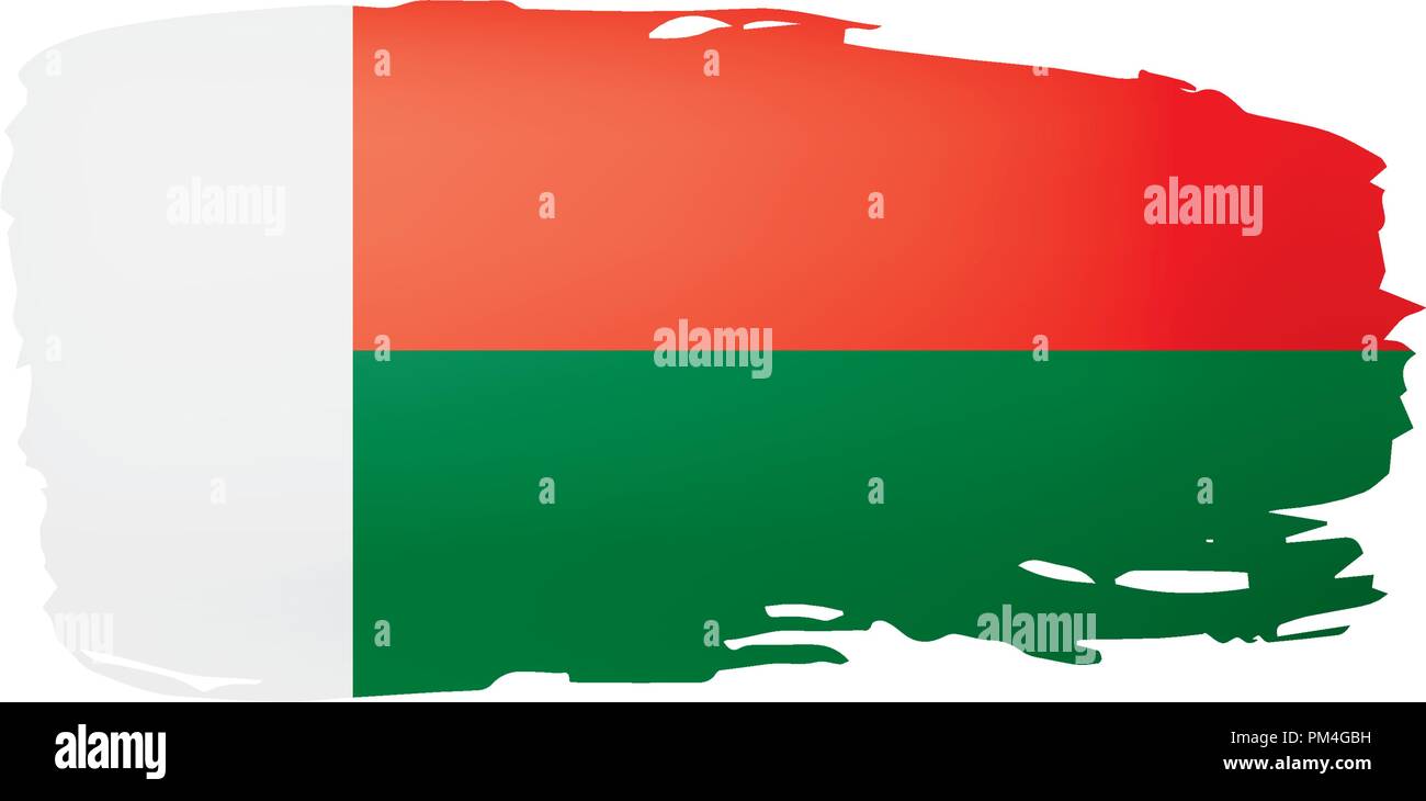 Madagascar flag, vector illustration on a white background Stock Vector ...
