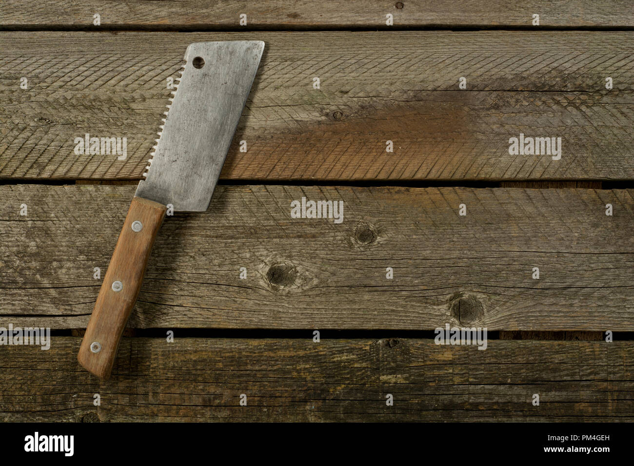 Vintage butcher meat on rustic background with copy space Stock Photo ...