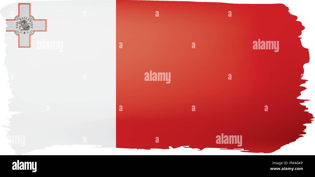 Malta flag, vector illustration on a white background Stock Vector ...