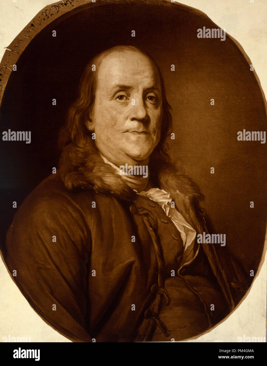 Benjamin Franklin, head-and-shoulders portrait, facing slightly right ...