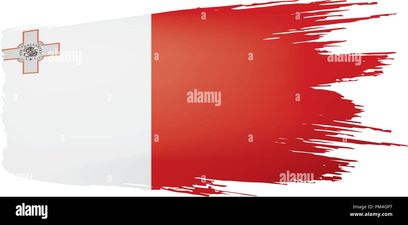 Malta flag, vector illustration on a white background Stock Vector ...