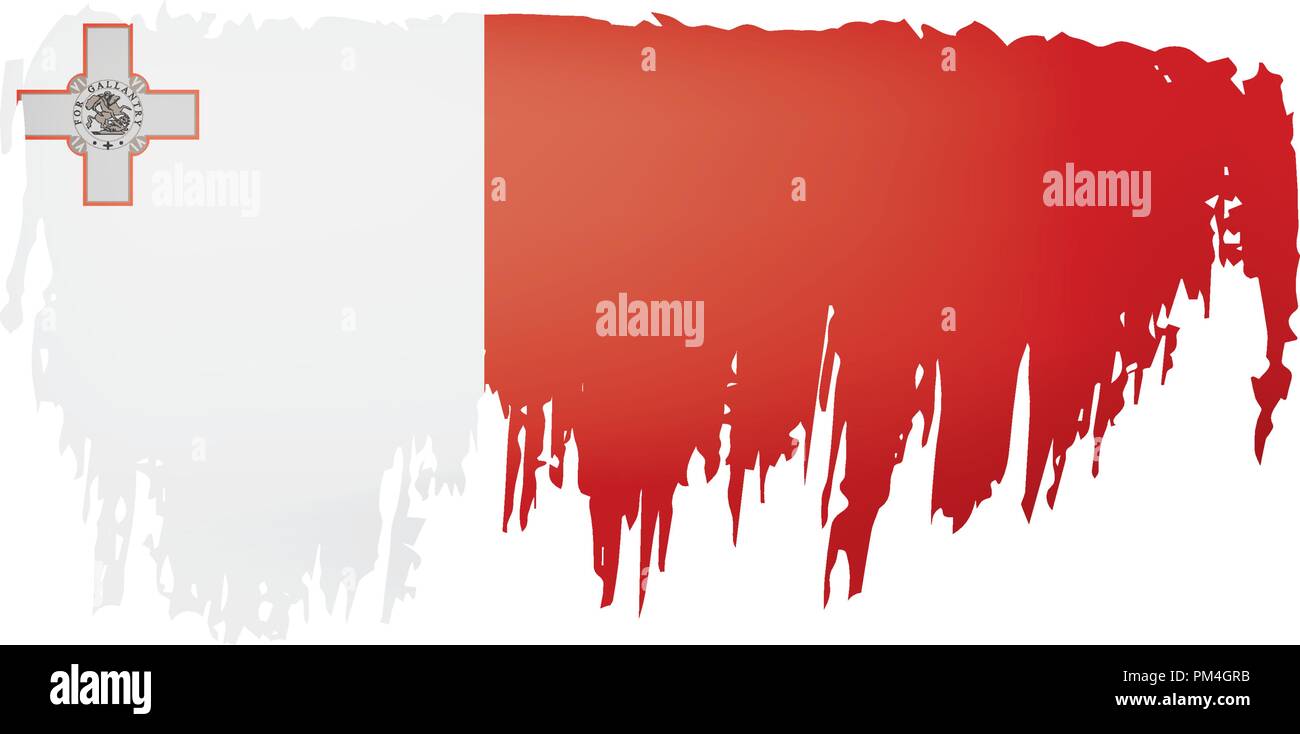 Malta flag, vector illustration on a white background Stock Vector ...
