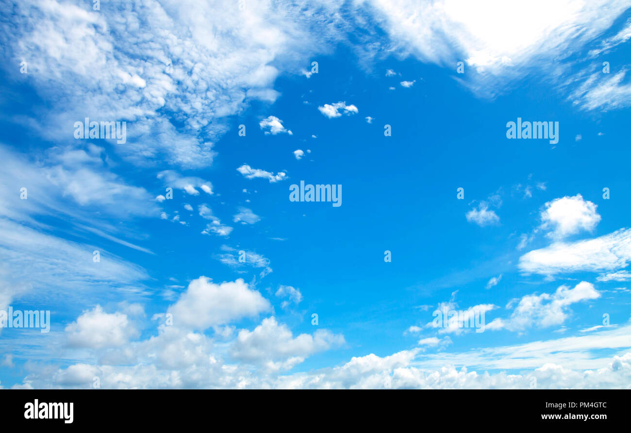 Blue sky white clouds fresh air nature outdoor daylight Stock Photo - Alamy