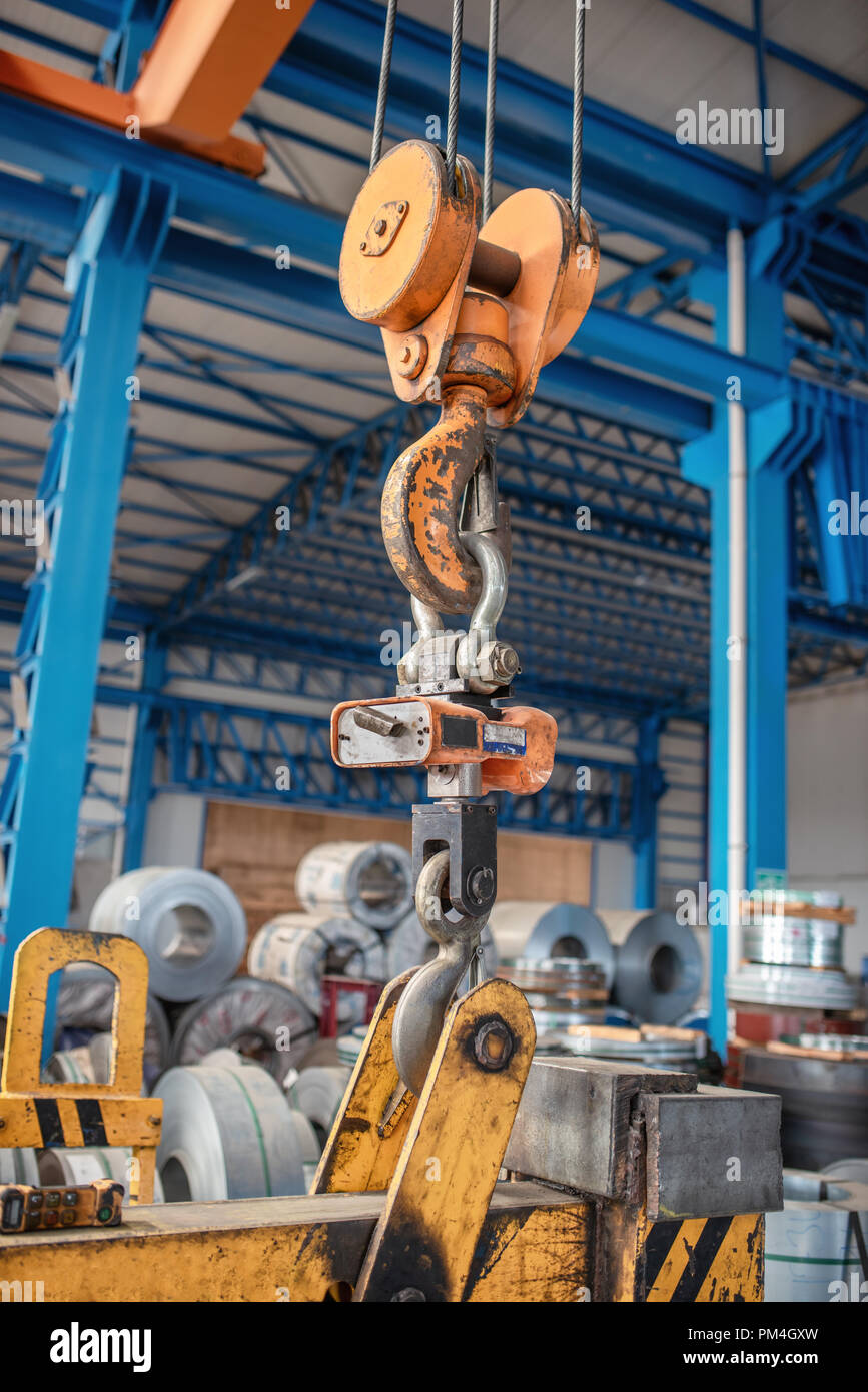 Heavy weighing machine in a factory for measuring products Stock Photo ...