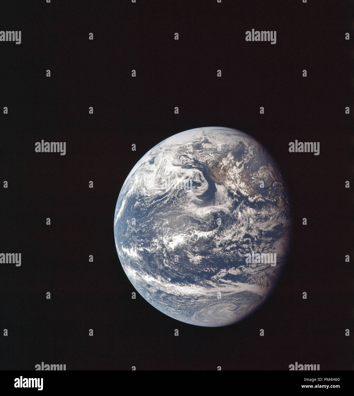 View of Earth from Apollo 11 on July 1969 during history making voyage ...