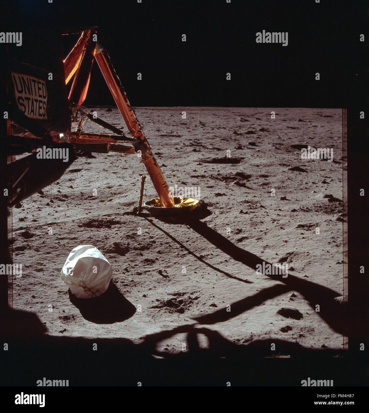 Apollo 11 lunar landing module on the moon during July 20, 1969's ...