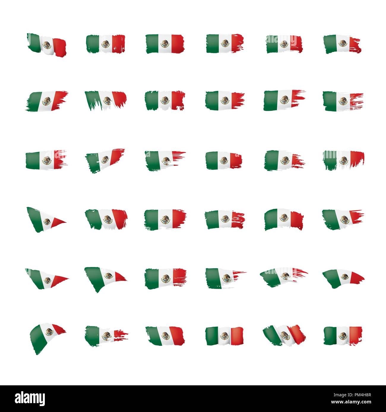 Mexican flag, vector illustration on a white background Stock Vector ...