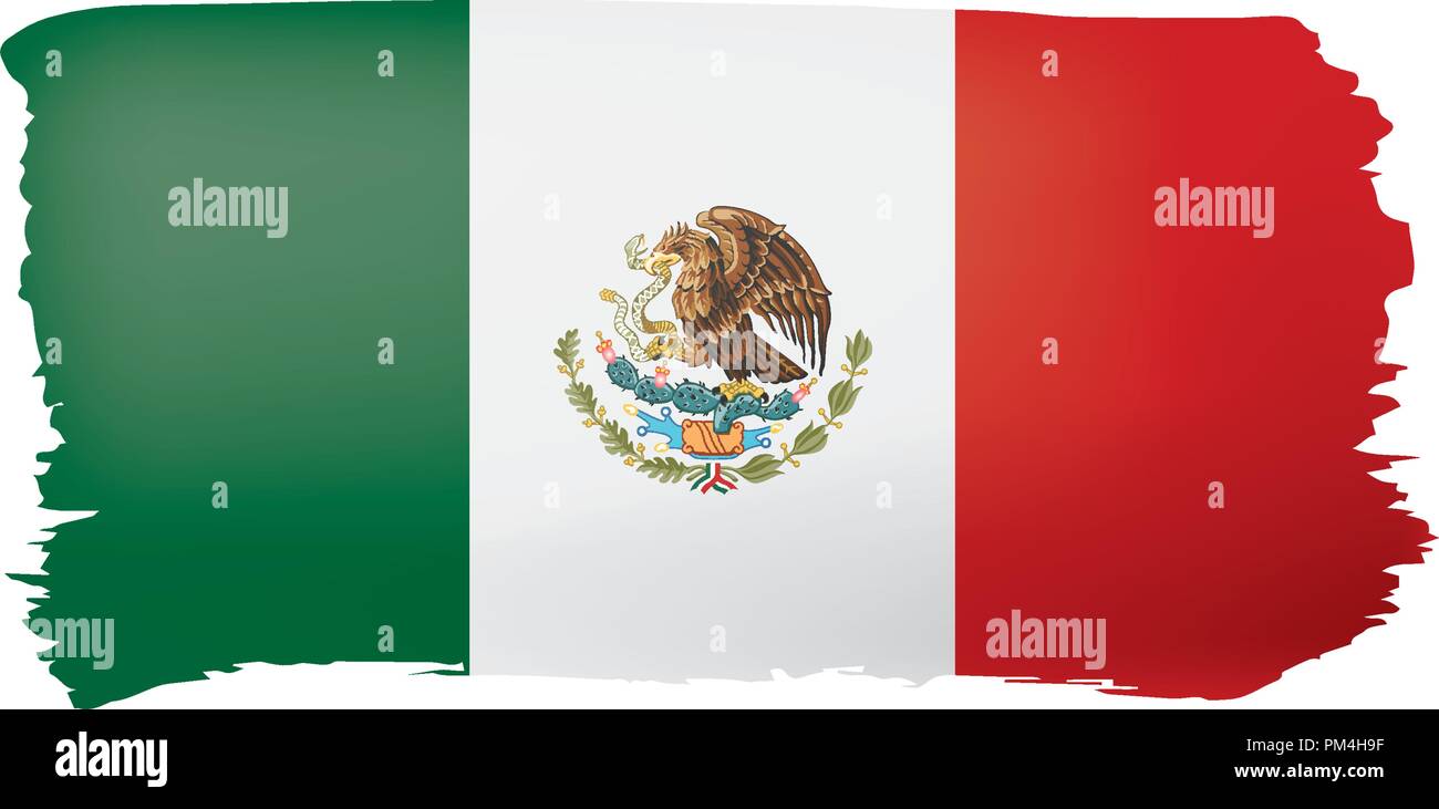 Mexican flag, vector illustration on a white background Stock Vector ...