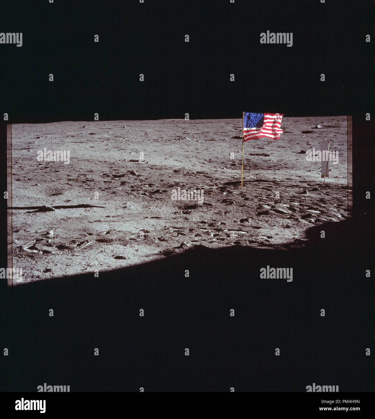 The American flag on the moon during July 1969's history making voyage ...