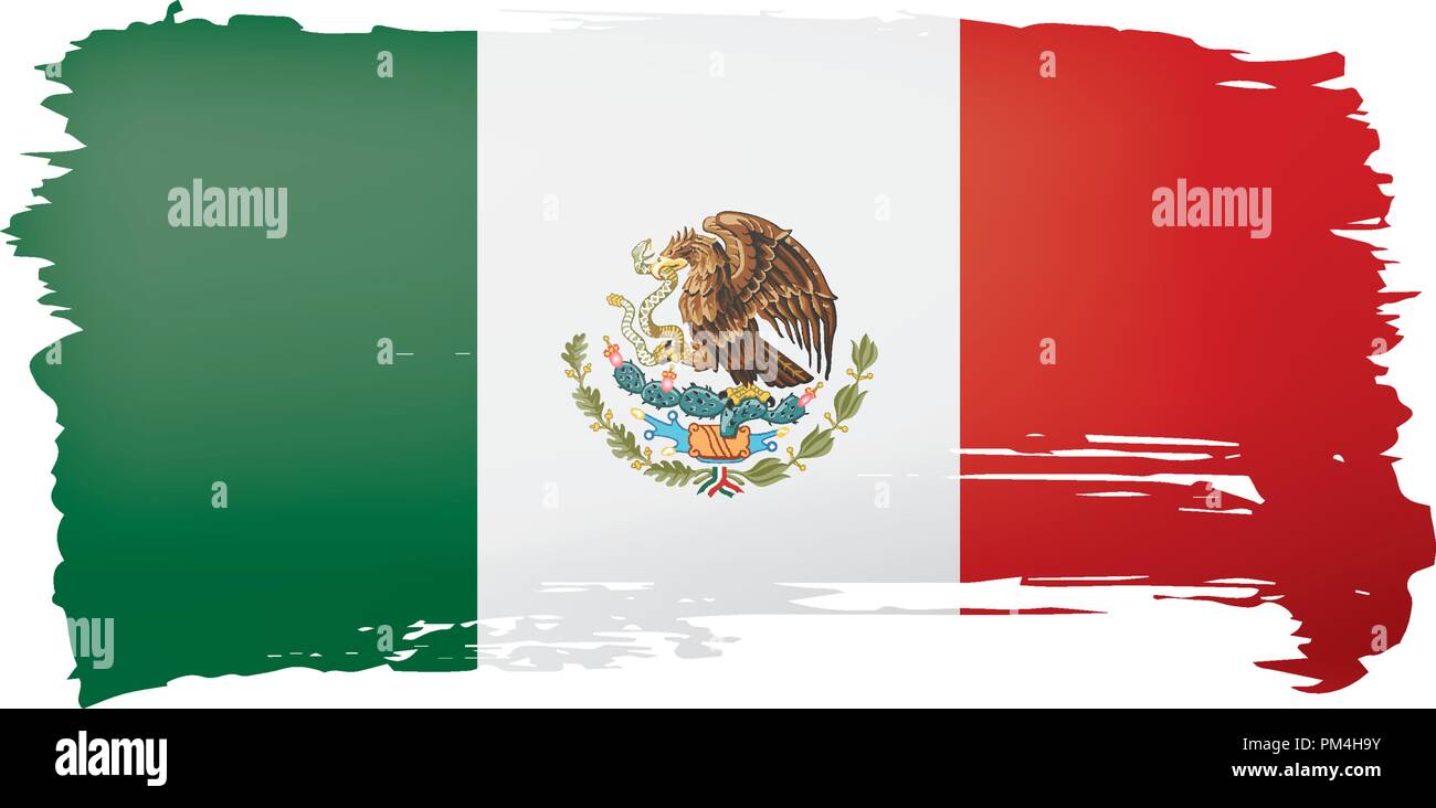 Mexican flag, vector illustration on a white background Stock Vector ...