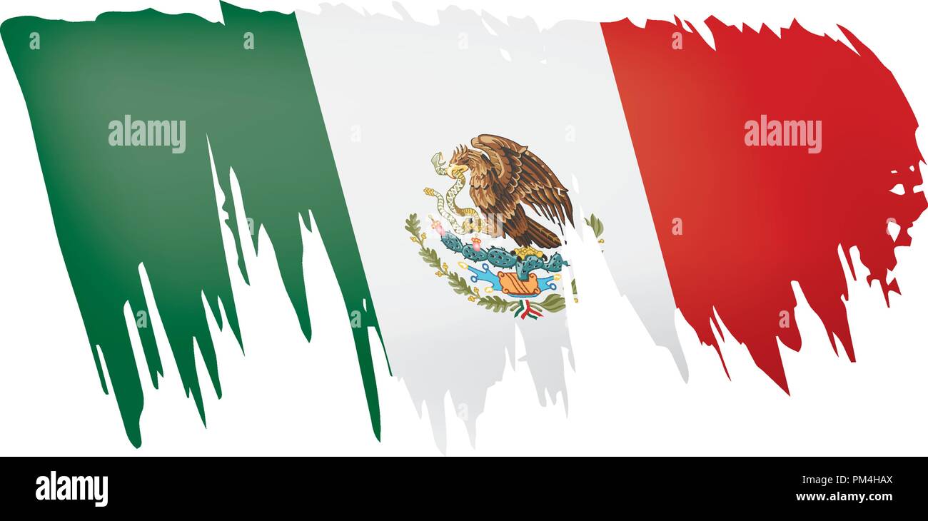 Mexican flag, vector illustration on a white background Stock Vector ...