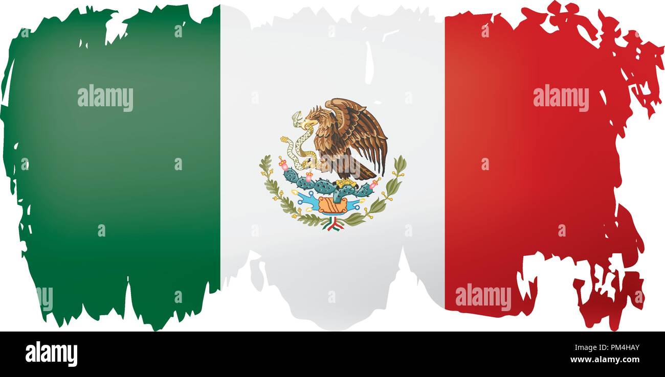 Mexican flag, vector illustration on a white background Stock Vector ...