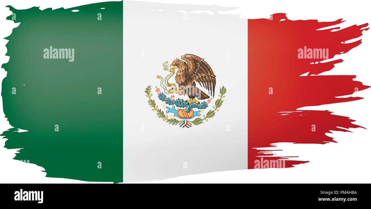 Mexican flag, vector illustration on a white background Stock Vector ...
