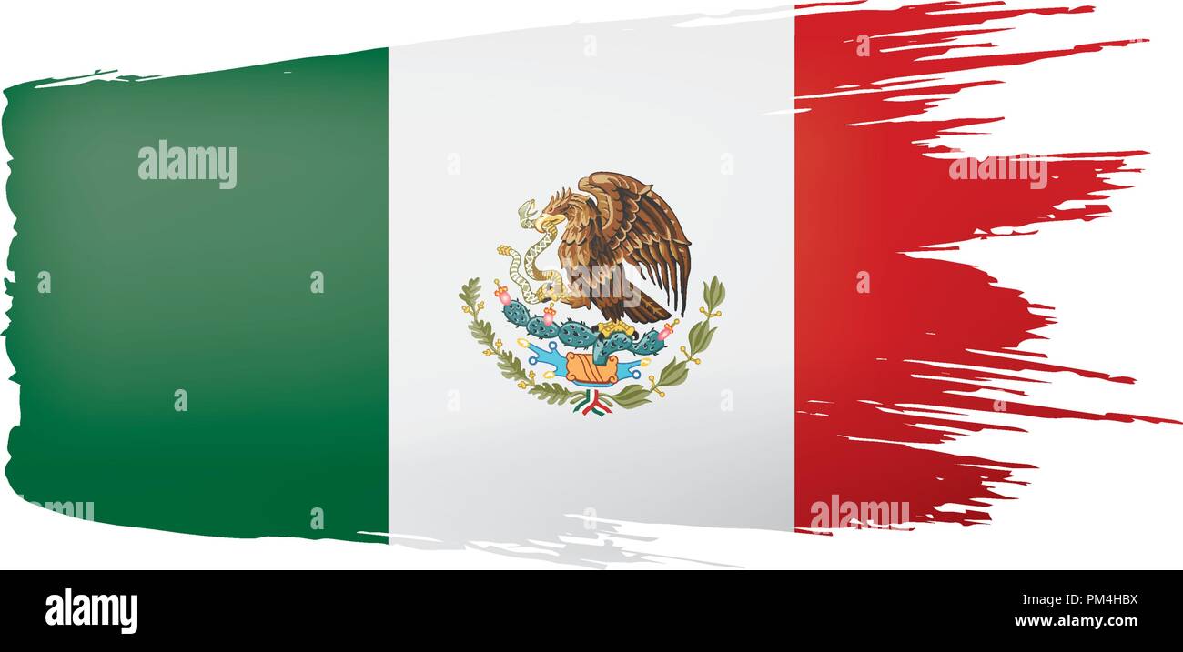 Mexican flag, vector illustration on a white background Stock Vector ...