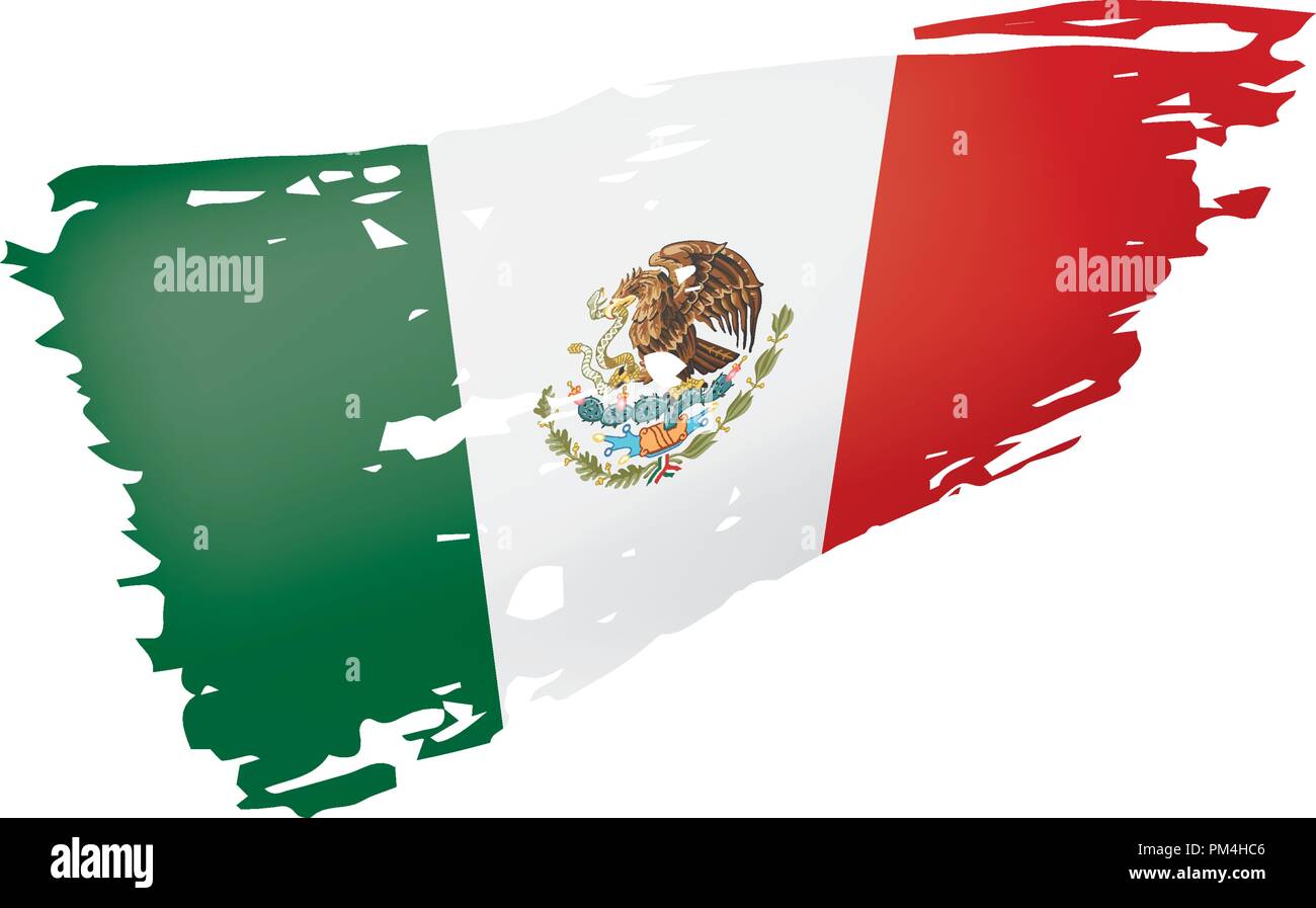 Mexican flag, vector illustration on a white background Stock Vector ...