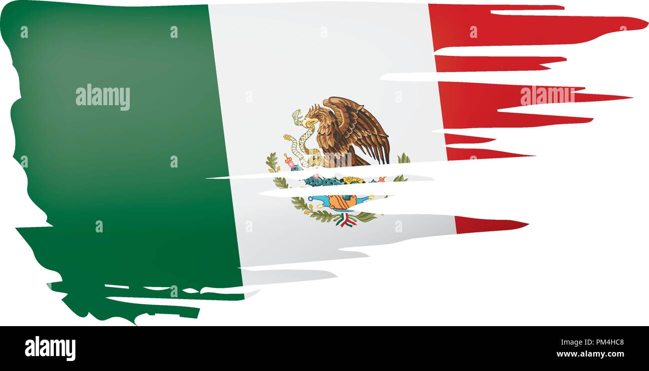 Mexican flag, vector illustration on a white background Stock Vector ...