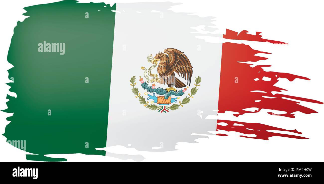 Mexican flag, vector illustration on a white background Stock Vector ...