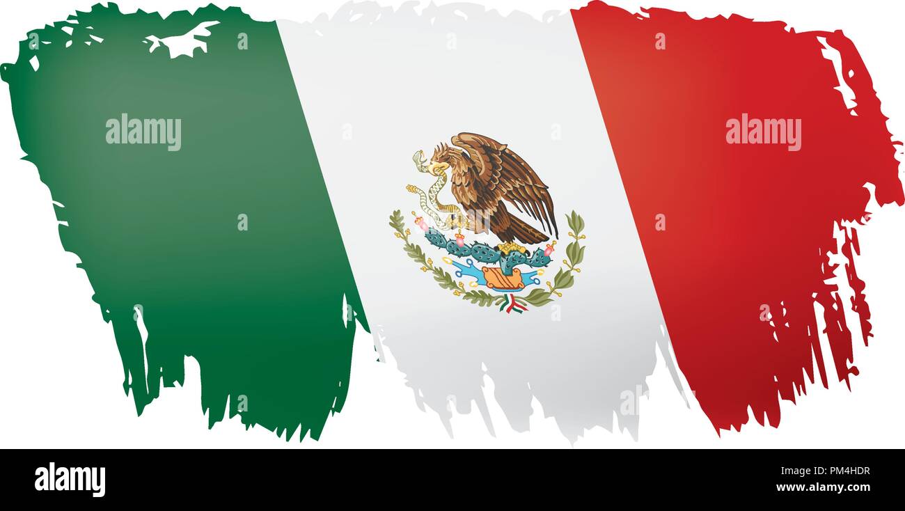 Mexican flag, vector illustration on a white background Stock Vector ...