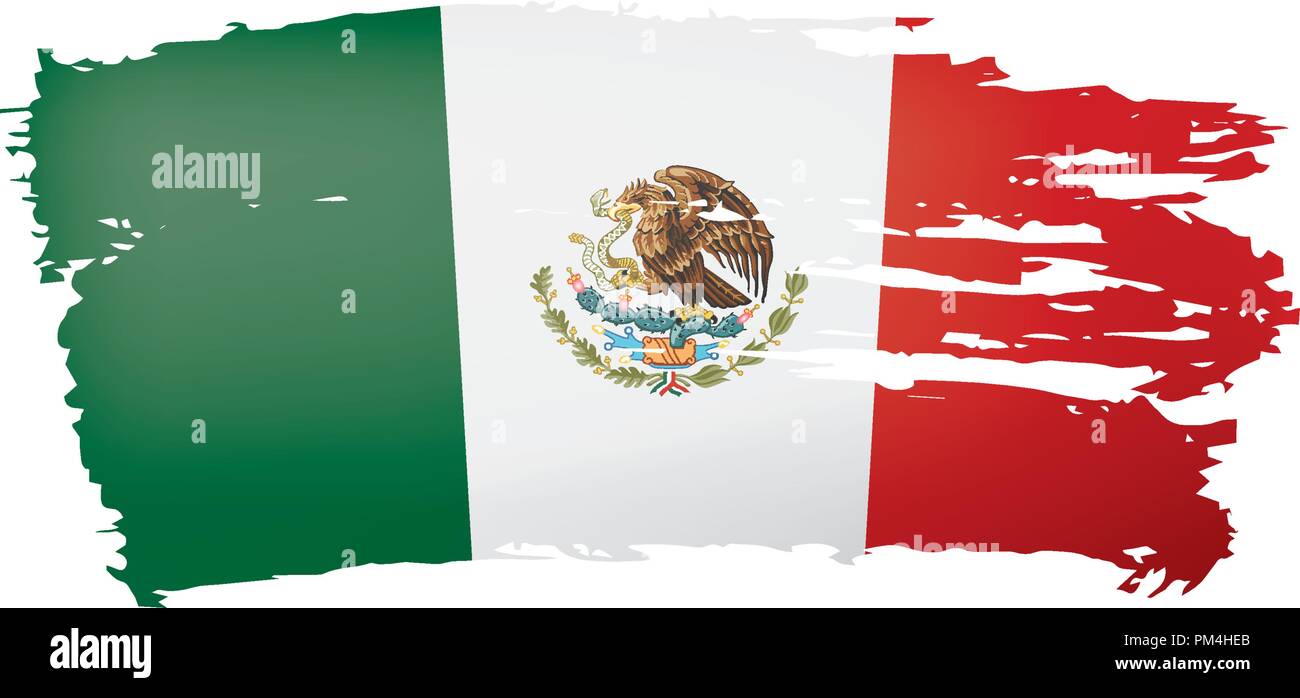 Mexican flag, vector illustration on a white background Stock Vector ...