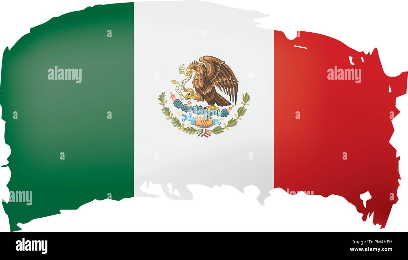 Mexican flag, vector illustration on a white background Stock Vector ...