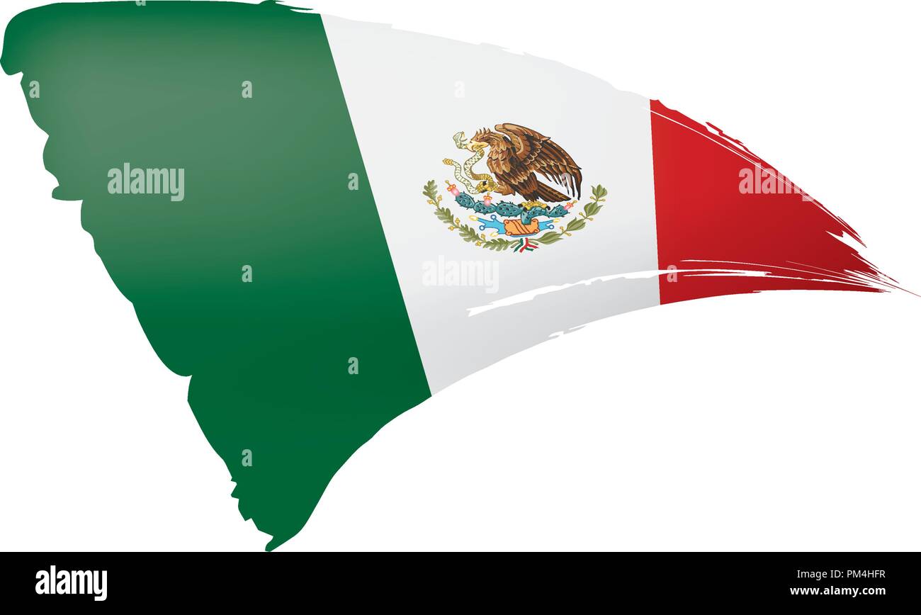 Mexican flag, vector illustration on a white background Stock Vector ...