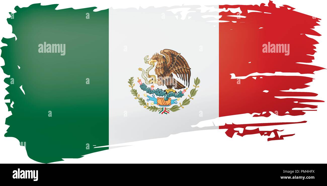 Mexican flag, vector illustration on a white background Stock Vector ...