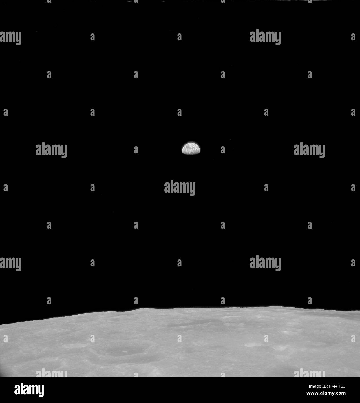 Earthrise over the moon taken from Apollo 11 during July 1969's history ...