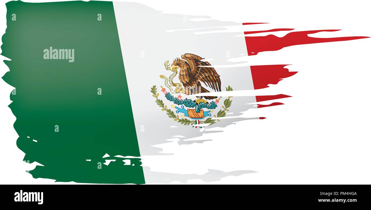 Mexican flag, vector illustration on a white background Stock Vector ...