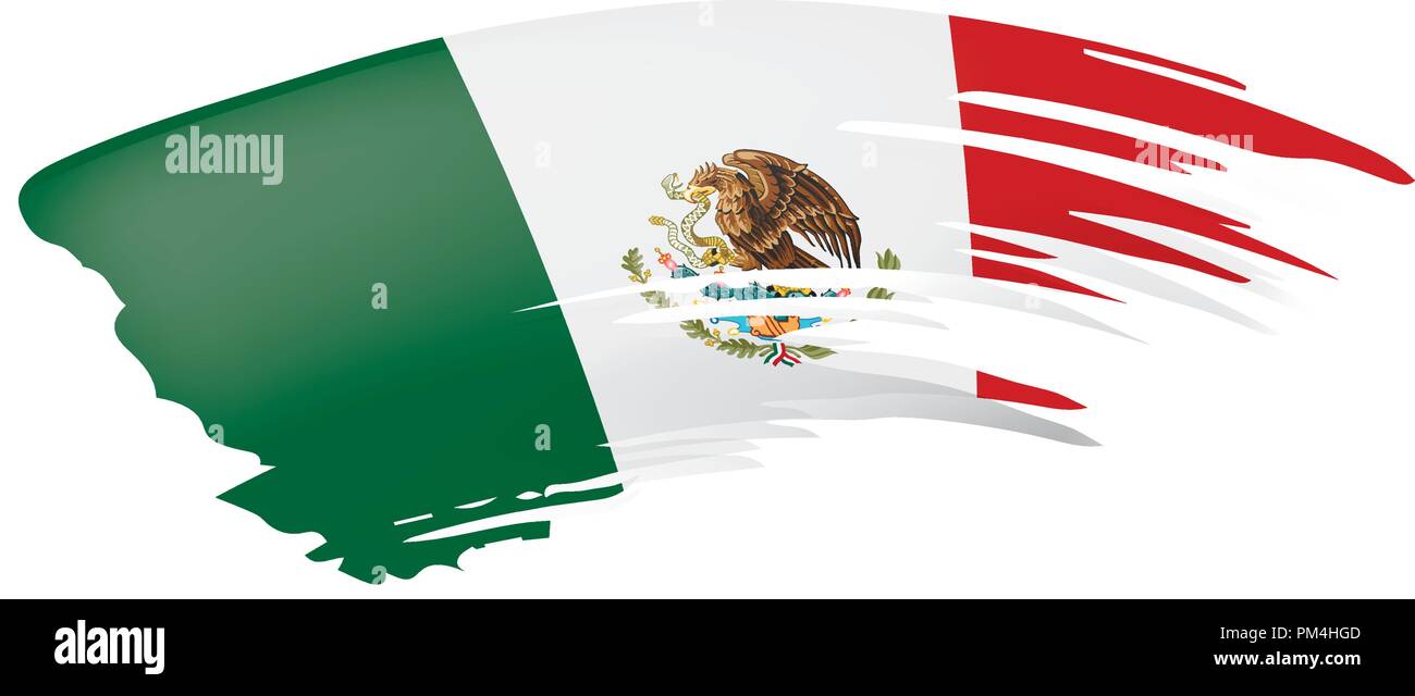 Mexican flag, vector illustration on a white background Stock Vector ...