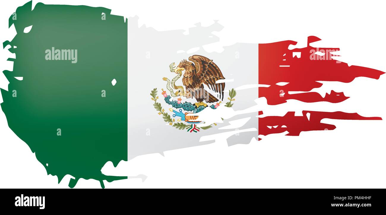 Mexican flag, vector illustration on a white background Stock Vector ...