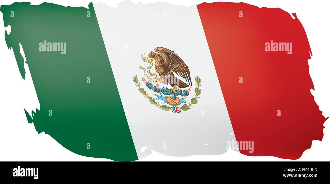 Mexican flag, vector illustration on a white background Stock Vector ...