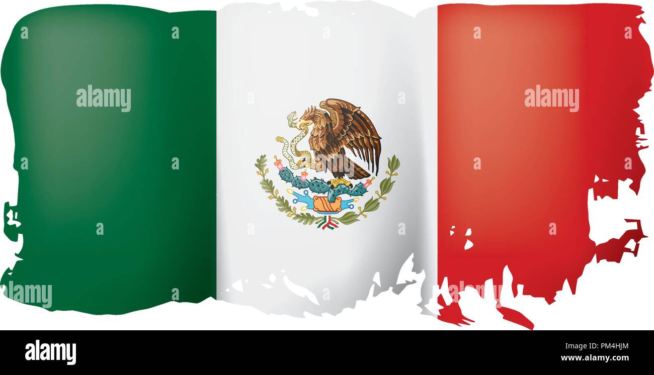 Mexican flag, vector illustration on a white background Stock Vector ...