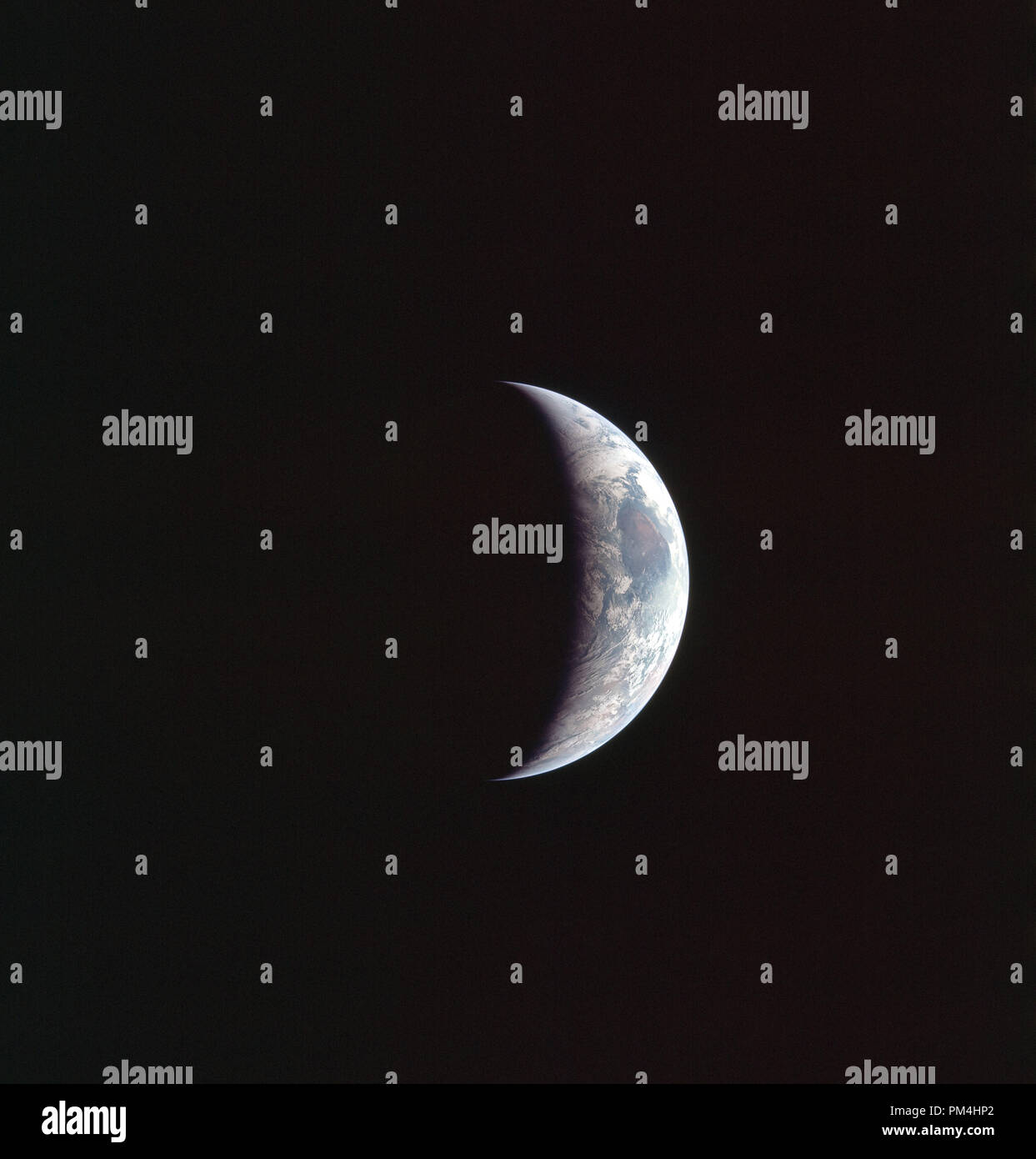 View of Earth from Apollo 11 on July 1969 during history making voyage ...