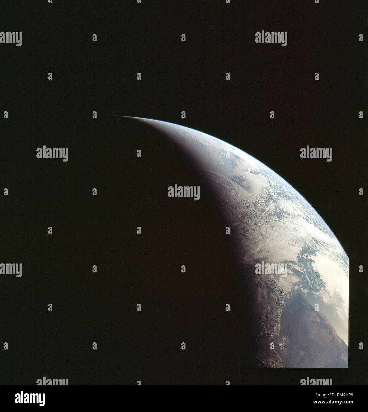 View of Earth from Apollo 11 on July 1969 during history making voyage ...