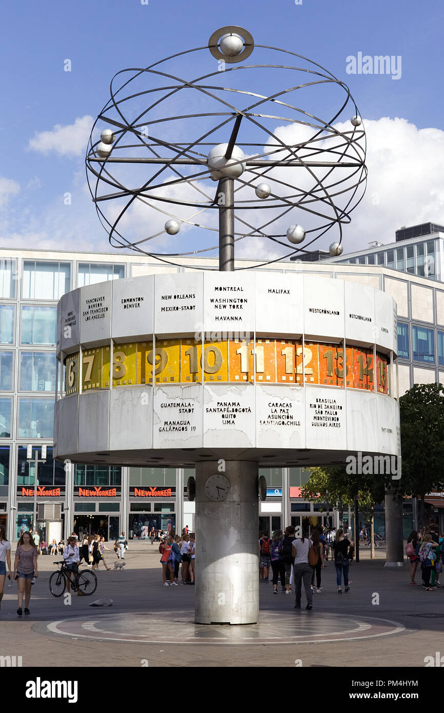 Weltzeituhr World Time Clock at the Alexanderplatz Berlin Stock Photo ...