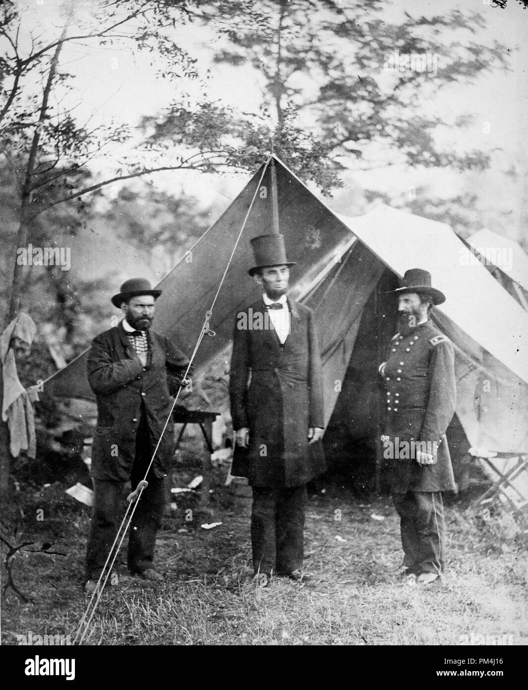 Allan Pinkerton, President Abraham Lincoln and Major General John A ...