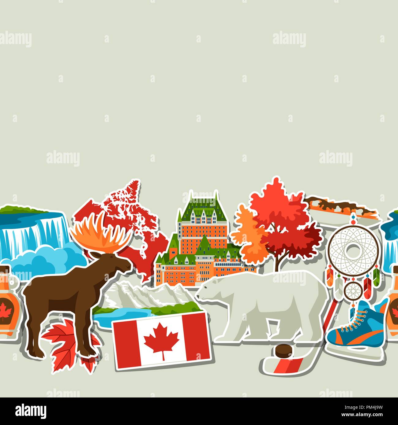 Canada sticker seamless pattern Stock Vector Image & Art - Alamy