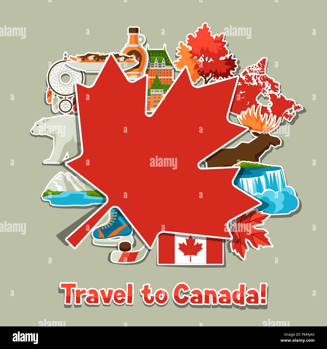 Canada sticker background design Stock Vector Image & Art - Alamy
