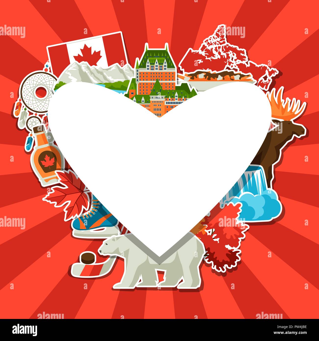 Canada sticker background design Stock Vector Image & Art - Alamy