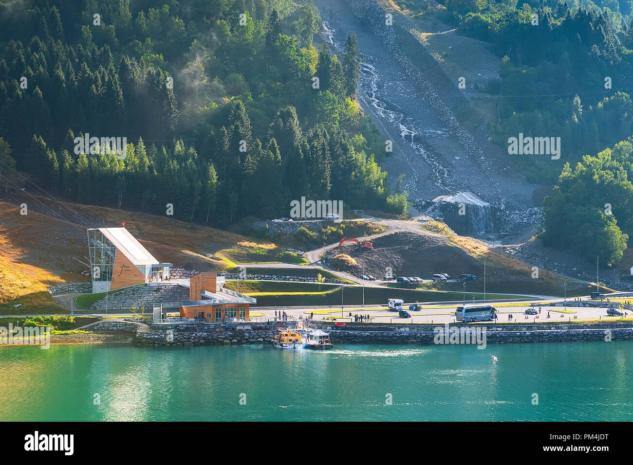 Loen, Norway - August 1, 2018: Loen Skylift is an aerial tramway in ...