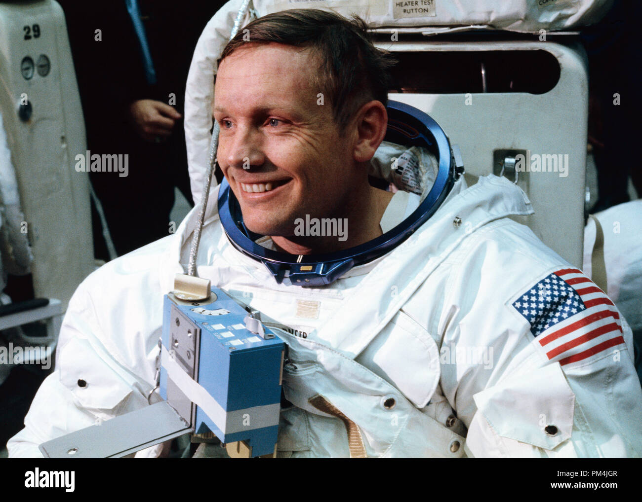 Astronaut Neil Armstrong while training for the Apollo 11 lunar landing ...