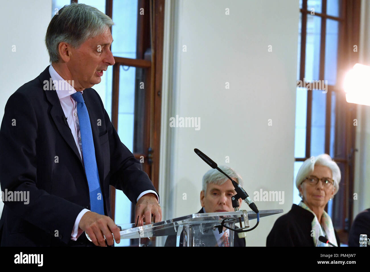 Chancellor Philip Hammond speaks at a press conference to mark the ...