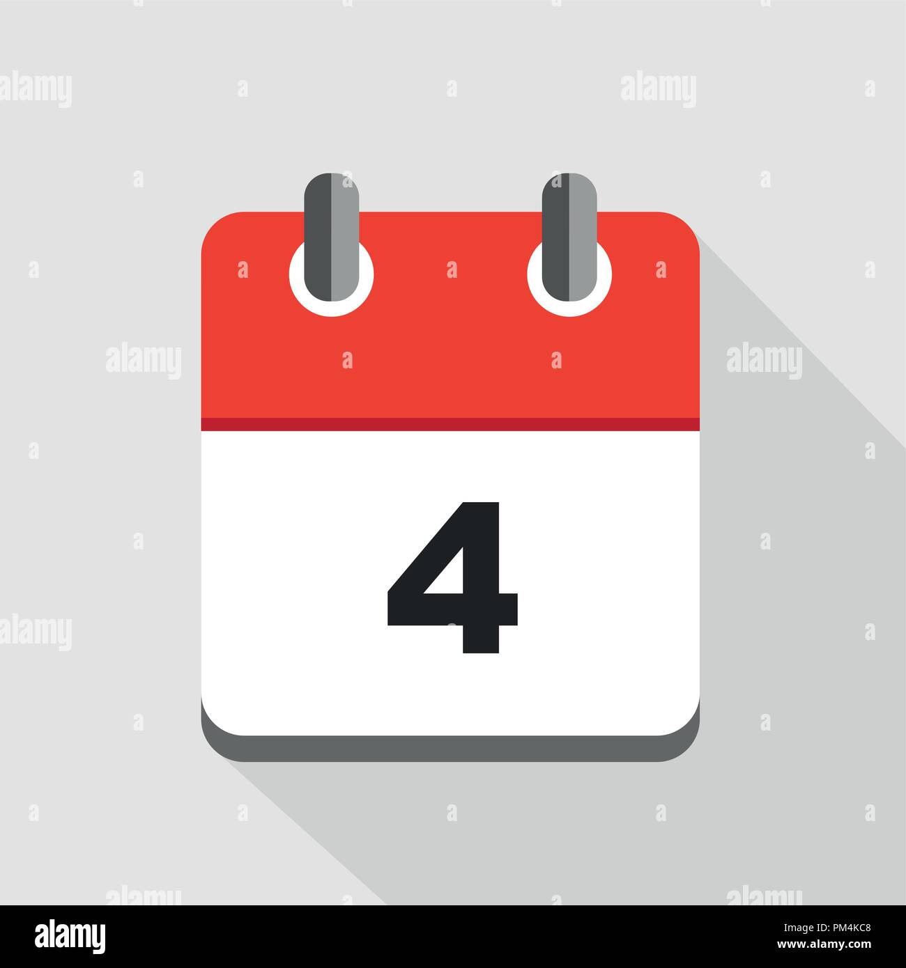 vector illustration of red calendar 4 icon EPS10 Stock Vector Image ...
