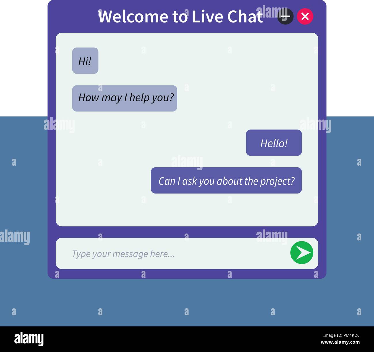 Original live chat window for web pages Stock Vector Image & Art - Alamy