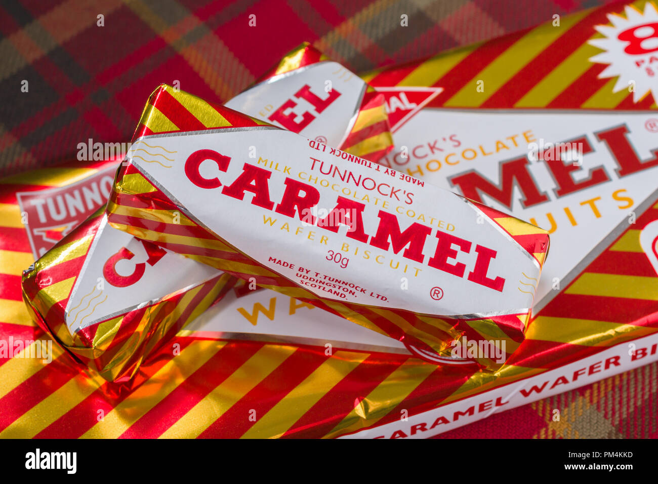 Tunnocks milk chocolate caramel wafers a biscuit produced by Tunnocks ...