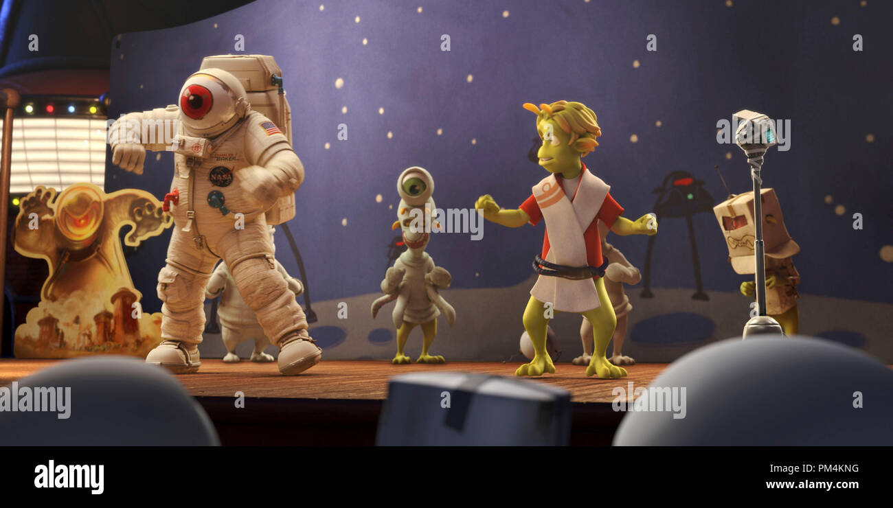 "Chuck" voiced by Dwayne Johnson and "Lem" voiced by Justin Long in ...