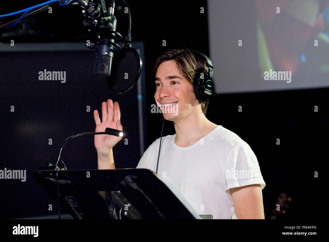 Justin Long recording the voice of "Lem" in Columbia Pictures' animated ...